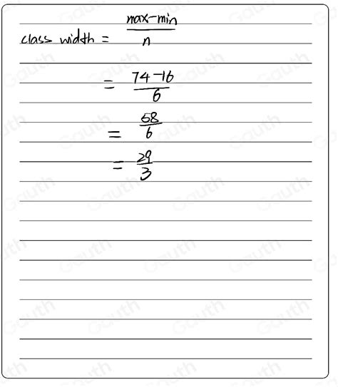 Solved Calculate The Class Width Of The Data Set For A Frequency