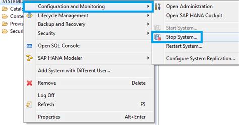 Starting And Stopping SAP HANA