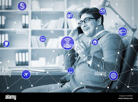 Internet Of Things Concept With Businessman Stock Photo Alamy
