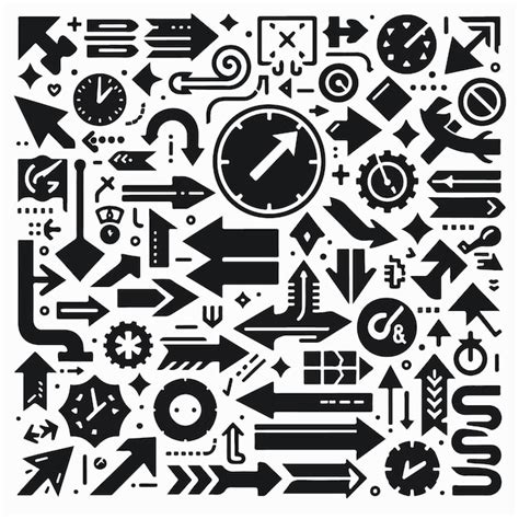 Premium Vector Big Vector Of Black Flat Arrows And Direction Pointers