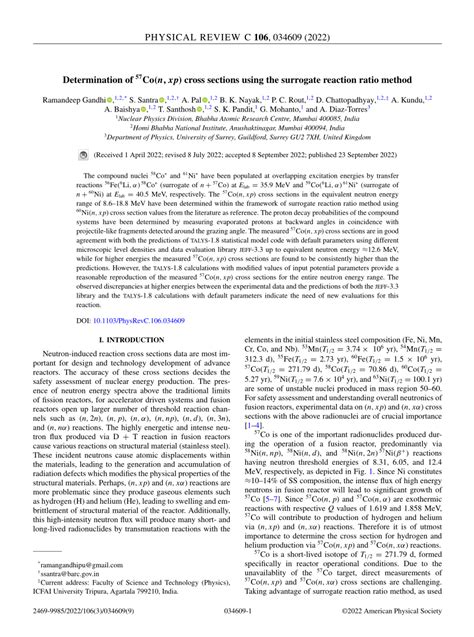 Pdf Determination Of 57conxp Cross Sections Using The Surrogate Reaction Ratio Method