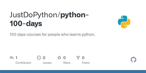Github Justdopython Python Days Days Courses For People Who