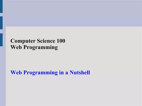 Cmsc 100 Web Programming In A Nutshell Ppt
