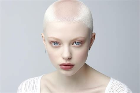 Premium Photo Fashion Concept Albino Model Woman Portrait