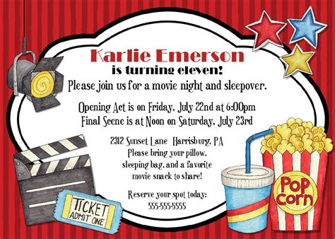 Movie Theater Party Invitation Ideas