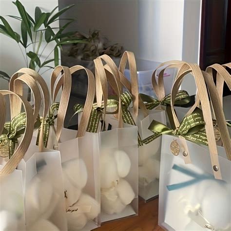 5pcsbag Frosted Pvc Handbags Portable T Packaging Bags Wedding