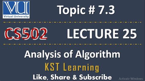 Cs502 Short Lecture 25 Vu Short Lecture Analysis Of Algorithm In