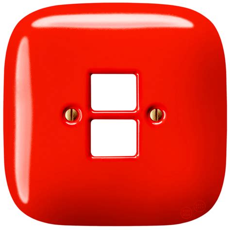 Square Porcelain Wall Socket Red Pc Usb Dyke And Dean
