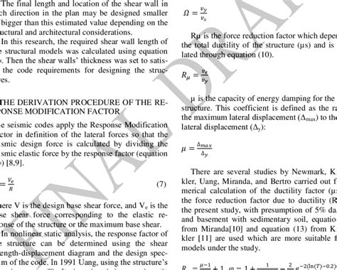 Relationship Between Force Reduction Factor R Over Strength D