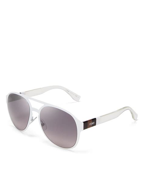 Fendi Striped Aviator Sunglasses In White Lyst
