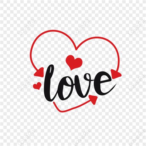 마음으로 사랑 낙서 타이포그래피빨간아름다운디자인 Png 일러스트 무료 다운로드 Lovepik