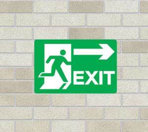 Emergency Exit Sign Alumetal