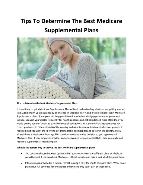 Solution Tips To Determine The Best Medicare Supplemental Plans