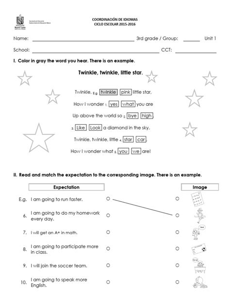 Unit 1 3rd Grade Exam Pdf Grammar Linguistics