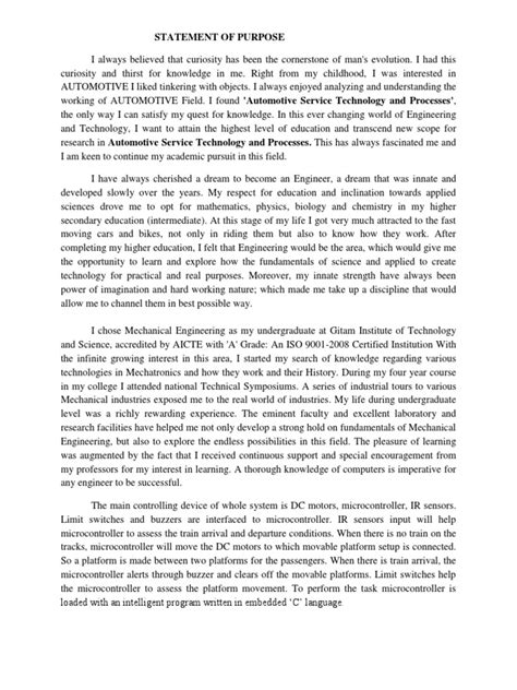 Sop Automotive Pdf Science Engineering