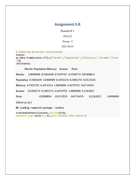 Assignment 5 Pdf Errors And Residuals Coefficient Of Determination