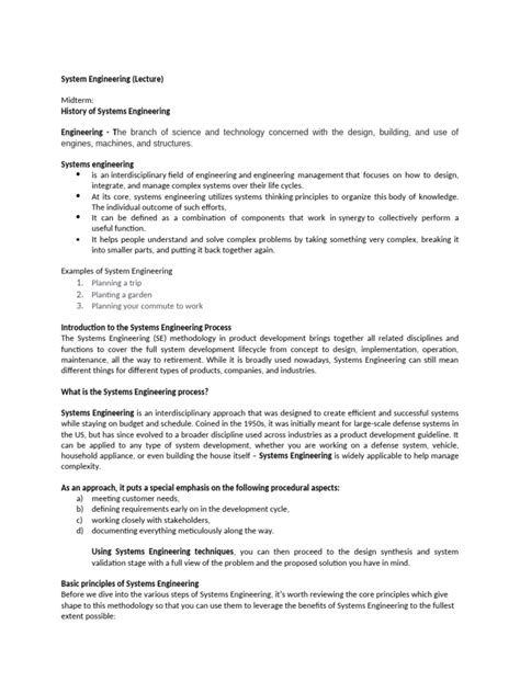 system engineering pdf systems engineering engineering