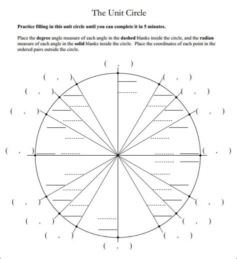 FREE 19 Unit Circle Charts Templates In PDF MS Word