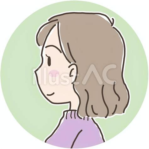 横顔女性 Snsアイコンイラスト No 22551377｜無料イラスト・フリー素材なら「イラストac」