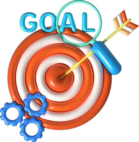 Illustration 3d Magnifying Glass And Target Icon Goal Search Concept