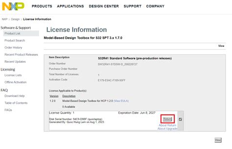 Unable To Activate Mbdt Spt1 7 License For Radar Platform Nxp Community