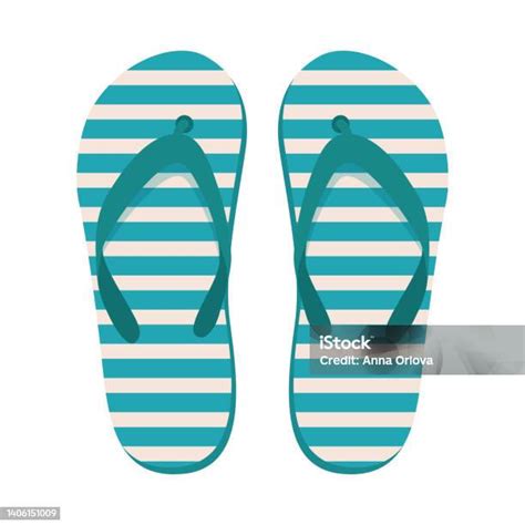 해변 슬리퍼 한 켤레 여름 플립 플롭 플랫 벡터 일러스트 레이 션 0명에 대한 스톡 벡터 아트 및 기타 이미지 0명 고무 고여 있는 물 Istock