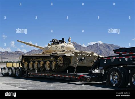 A T 72 Tank Displayed At The Threat Training Facilityttf Is Being Moved To A New Location At