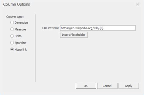 Hyperlink Column Reportsnow Das User Guide