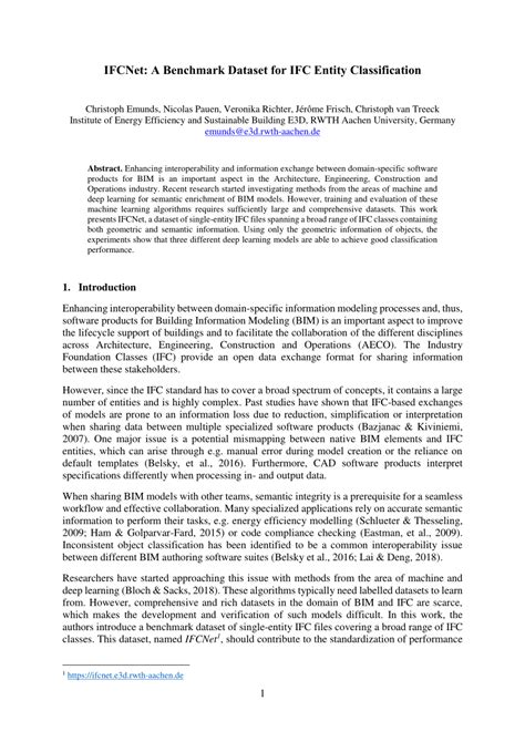 PDF IFCNet A Benchmark Dataset For IFC Entity Classification