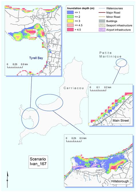 Maps Illustrating Modelled Coastal Inundation Extents And Depths For Download Scientific