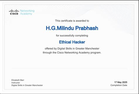Cybersecurity Ethicalhacking Cisco Certification Professionalgrowth Milindu Prabhash