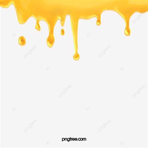노란 손으로 그린 흐르는 꿀 Pngtree