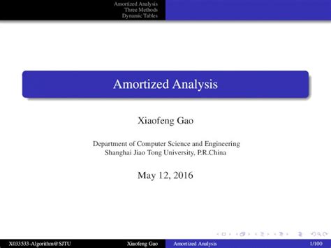 pdf amortized analysis sjtu · aggregate analysis determine an