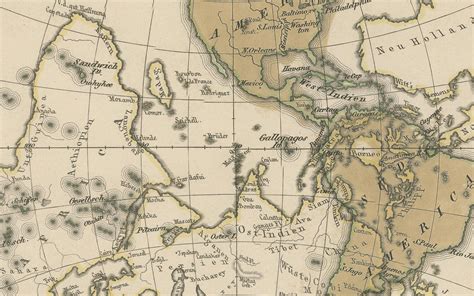 Planiglob Of The Antipodes Unique Global Projection Map 1857 For Sale
