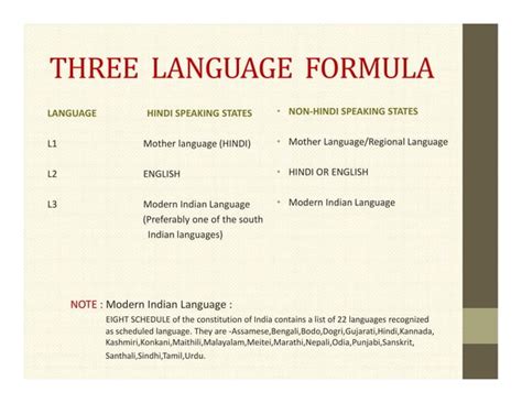 three language formula