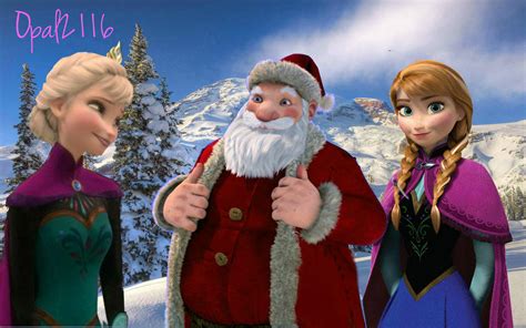 [request] Anna Elsa And Santa By Opal2116 On Deviantart