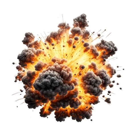 Premium Ai Image Explosion Isolated On White Background