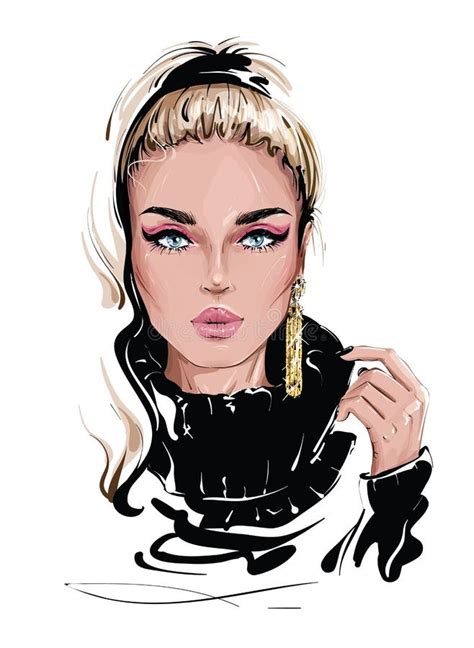 Девушка с серьгой иллюстрация вектора иллюстрации насчитывающей роскошь 27592570