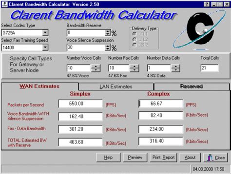 Exchange Bandwidth Calculator Download Greatgget