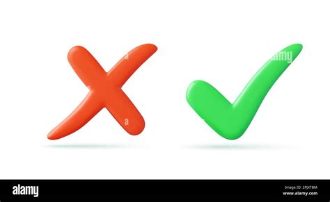 Green Tick Check Mark And Cross Mark Symbols Stock Vector Image And Art