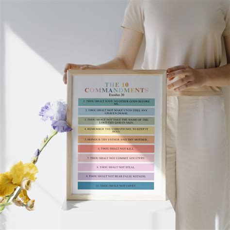 The 10 Commandments Printable Poster Religious Poster Classroom