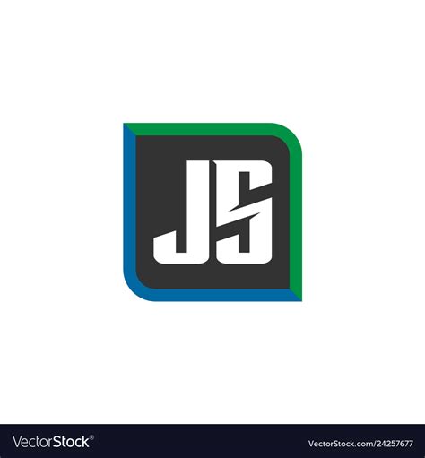 Initial Letter Logo Js Template Design Royalty Free Vector