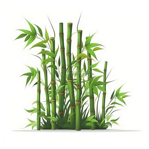 一株绿色的夏竹卡通素材图片免费下载 千库网