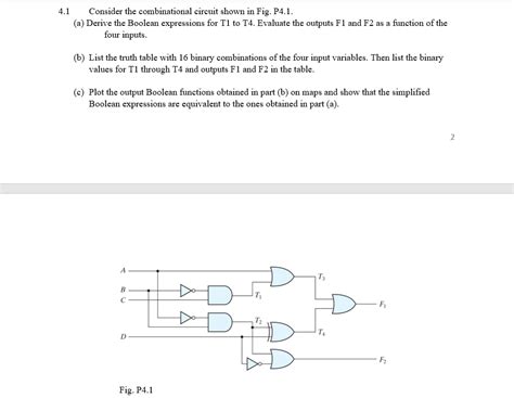Solved 41 Consider The Combinational Circuit Shown In Fig