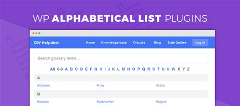 4 Wordpress Alphabetical List Plugins 2022 Formget