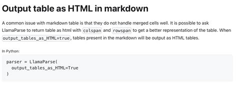 Pdf Llama Parse Output Table As Html In The Markdown Not Working