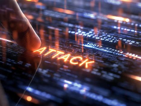 Cybersecurity Breach Concept With Finger Pointing At Attack Alert Stock Image Image Of Tech