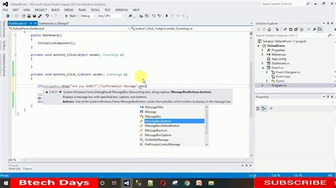 Message Box Asking If The User Wants To Exit In C Youtube