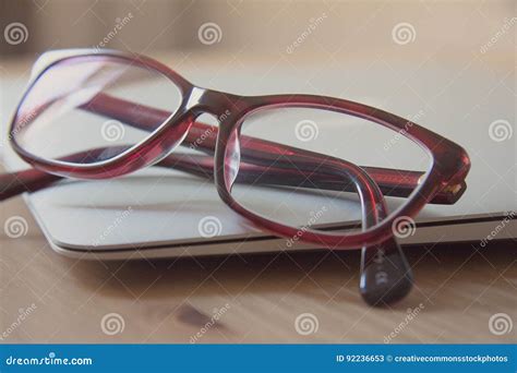 Eyeglasses On Laptop Picture Image 92236653