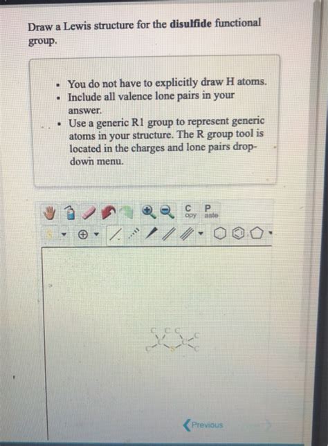 Solved Draw A Lewis Structure For The Disulfide Functional